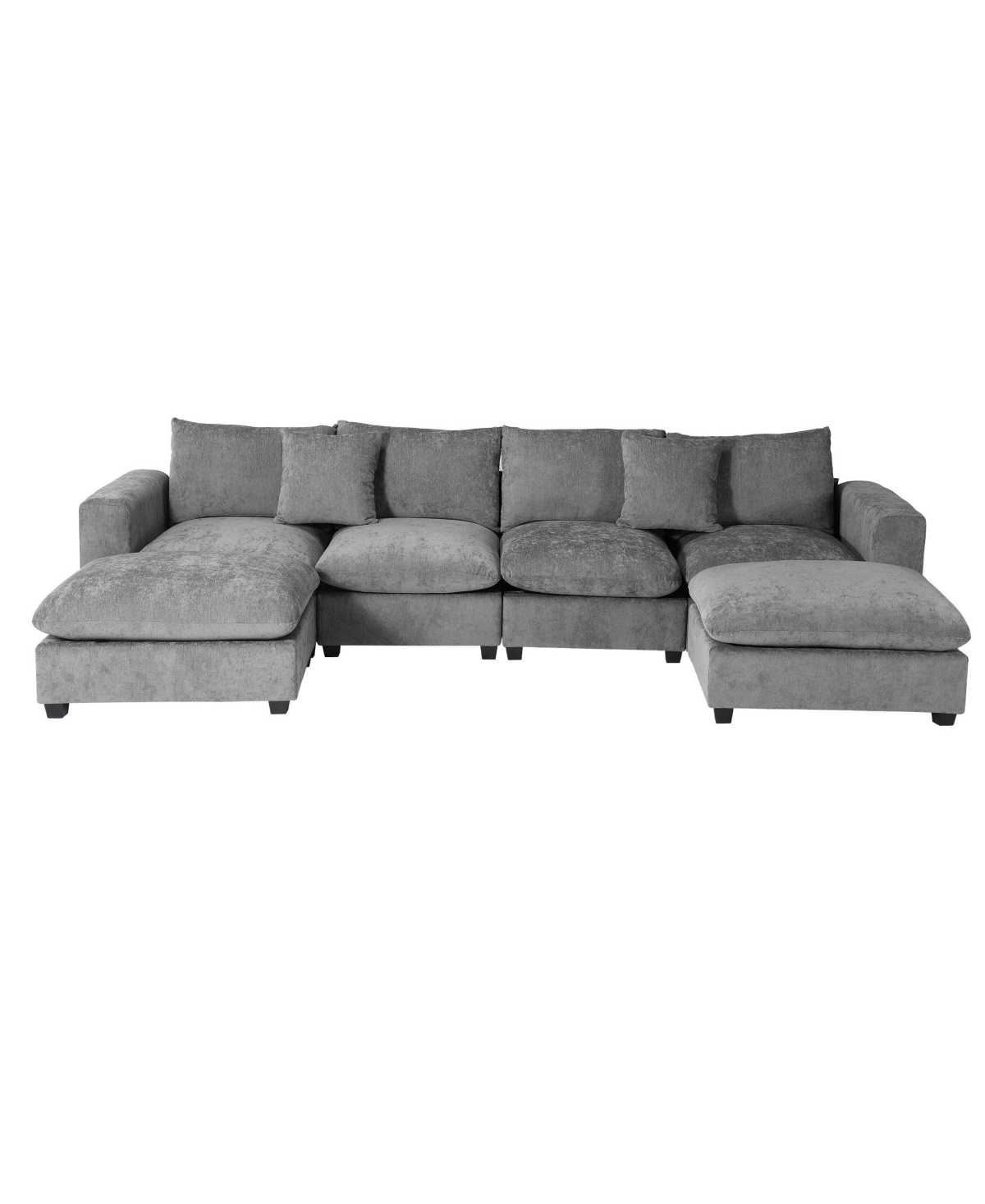 Click here for 128" Chenille Modular U-Shaped Sectional Couc... prices