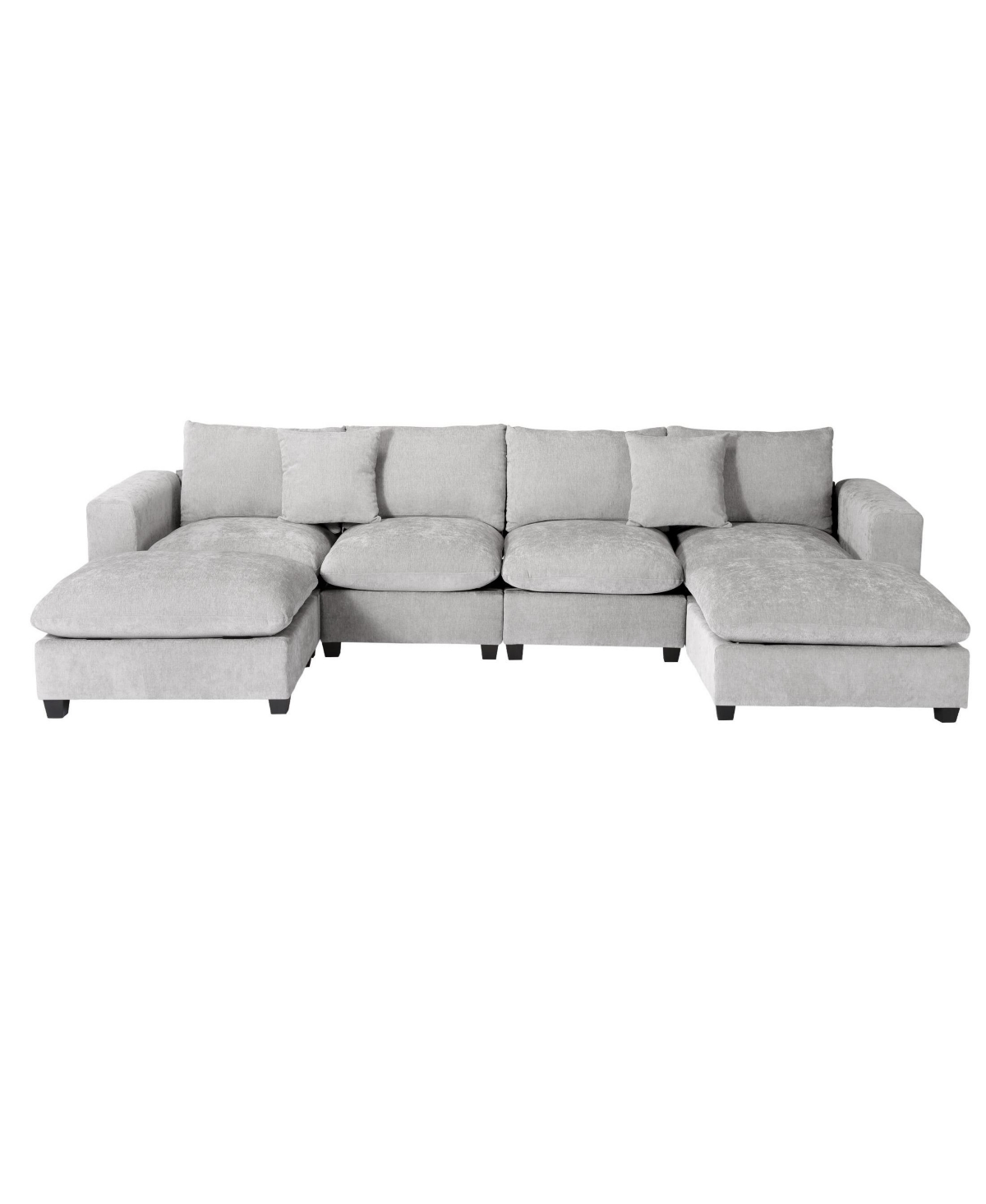Click here for 128" Chenille Modular U-Shaped Sectional Couc... prices