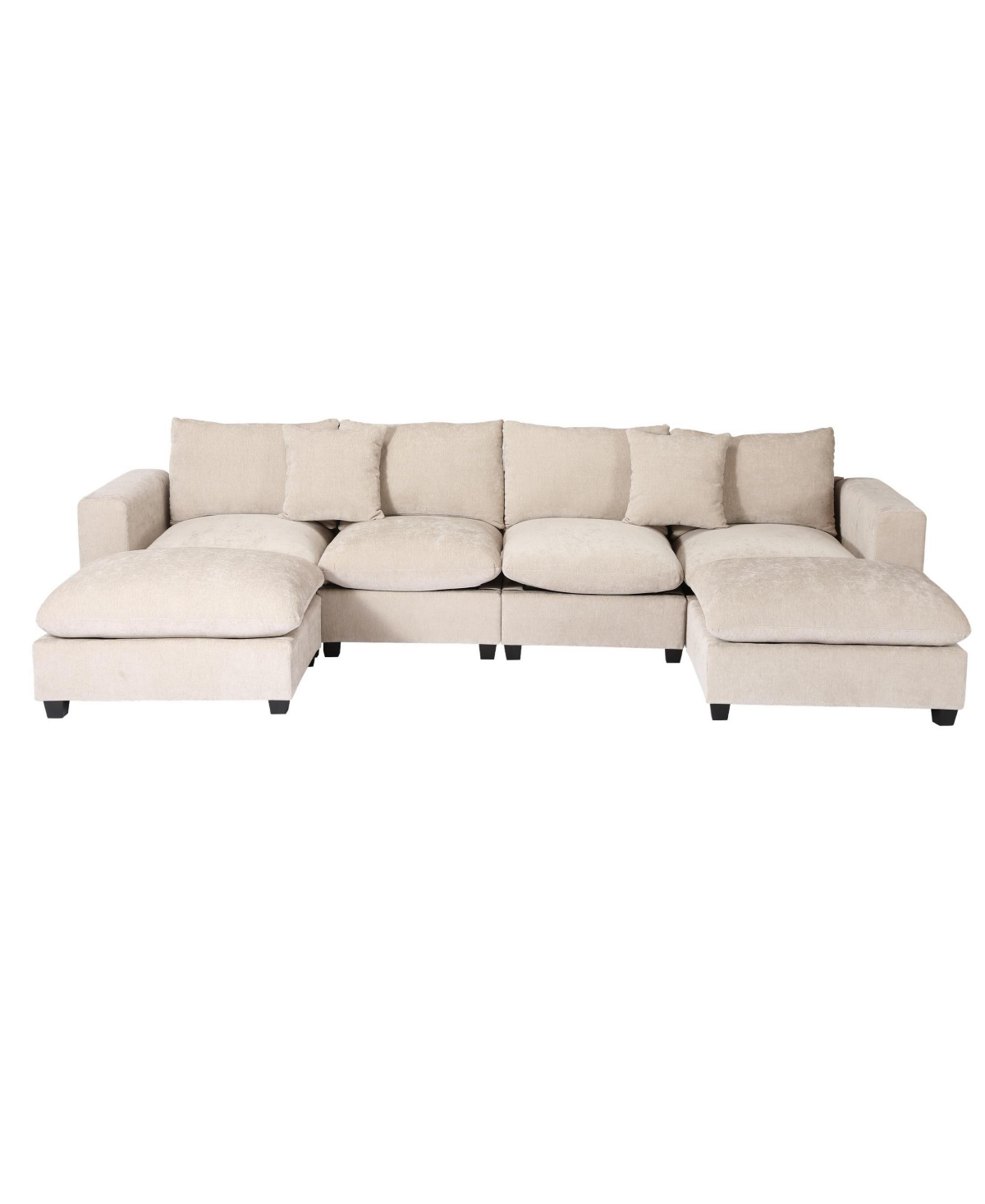 Click here for 128" Chenille Modular U-Shaped Sectional Couc... prices