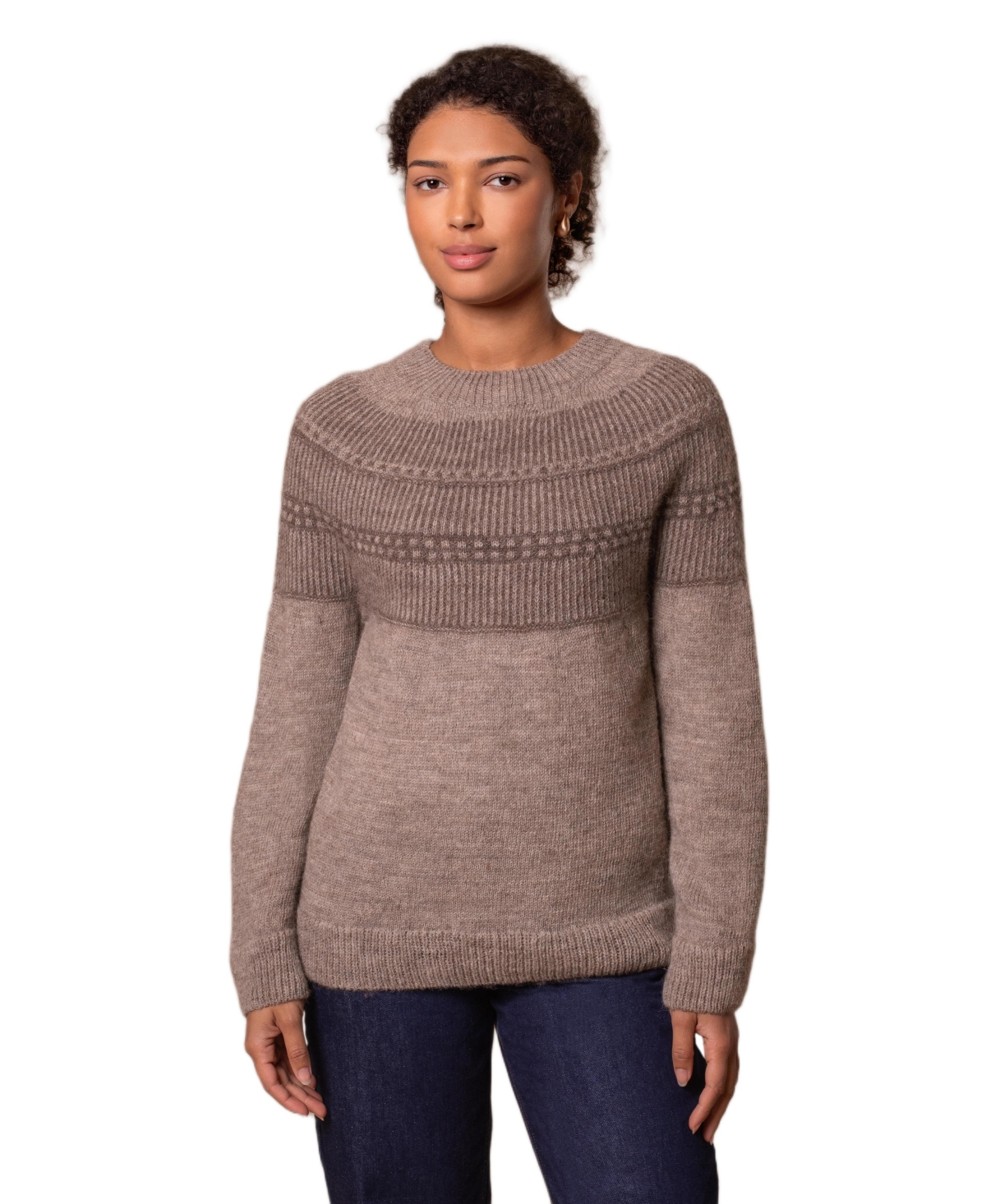 Click here for Celtic & Co. British Wool Yoke Pattern Sweater - N... prices
