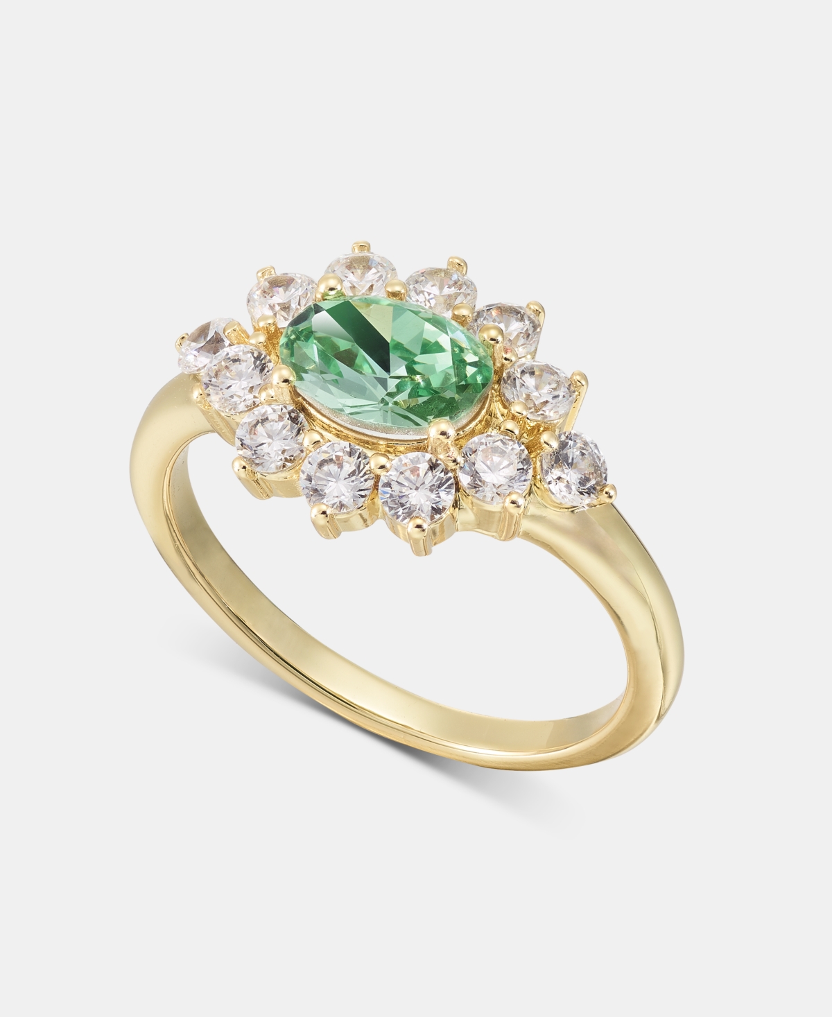 Click here for Charter Club Gold-Tone Green Crystal Oval Halo Rin... prices