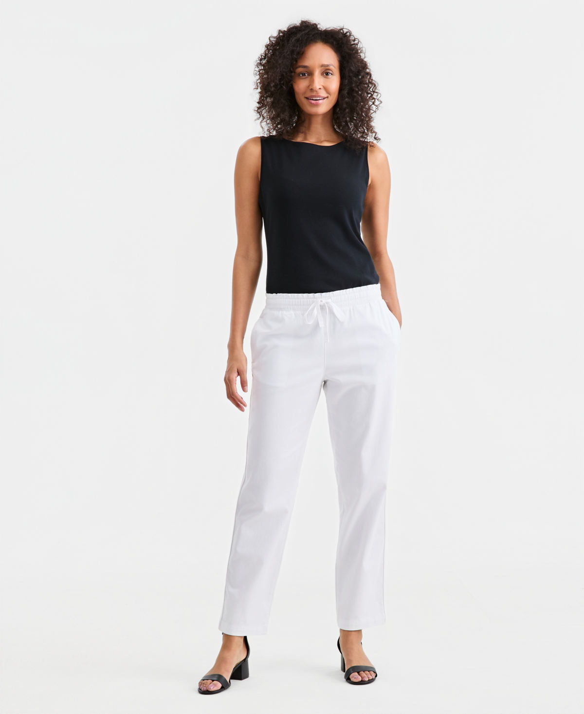 Click here for Style & Co Womens Twill Straight-Leg Pull-On Pants... prices