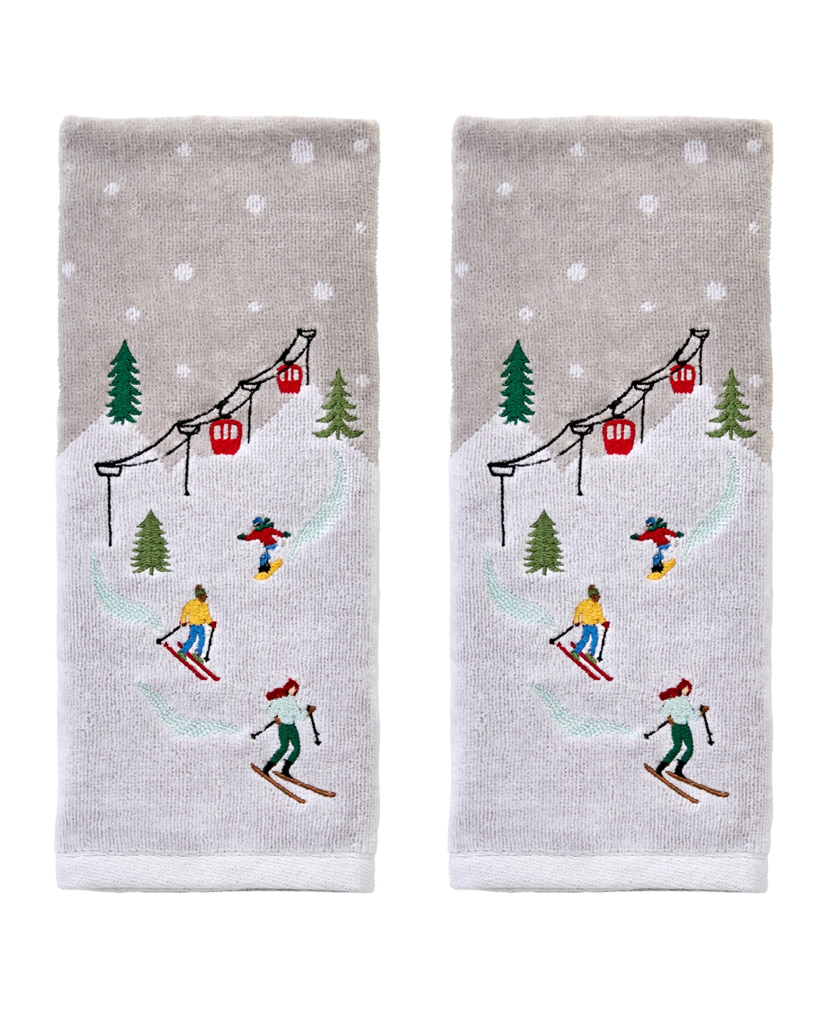 Click here for Skl Home Mini Skiing Hand Towel  Set of 2 - Multi prices