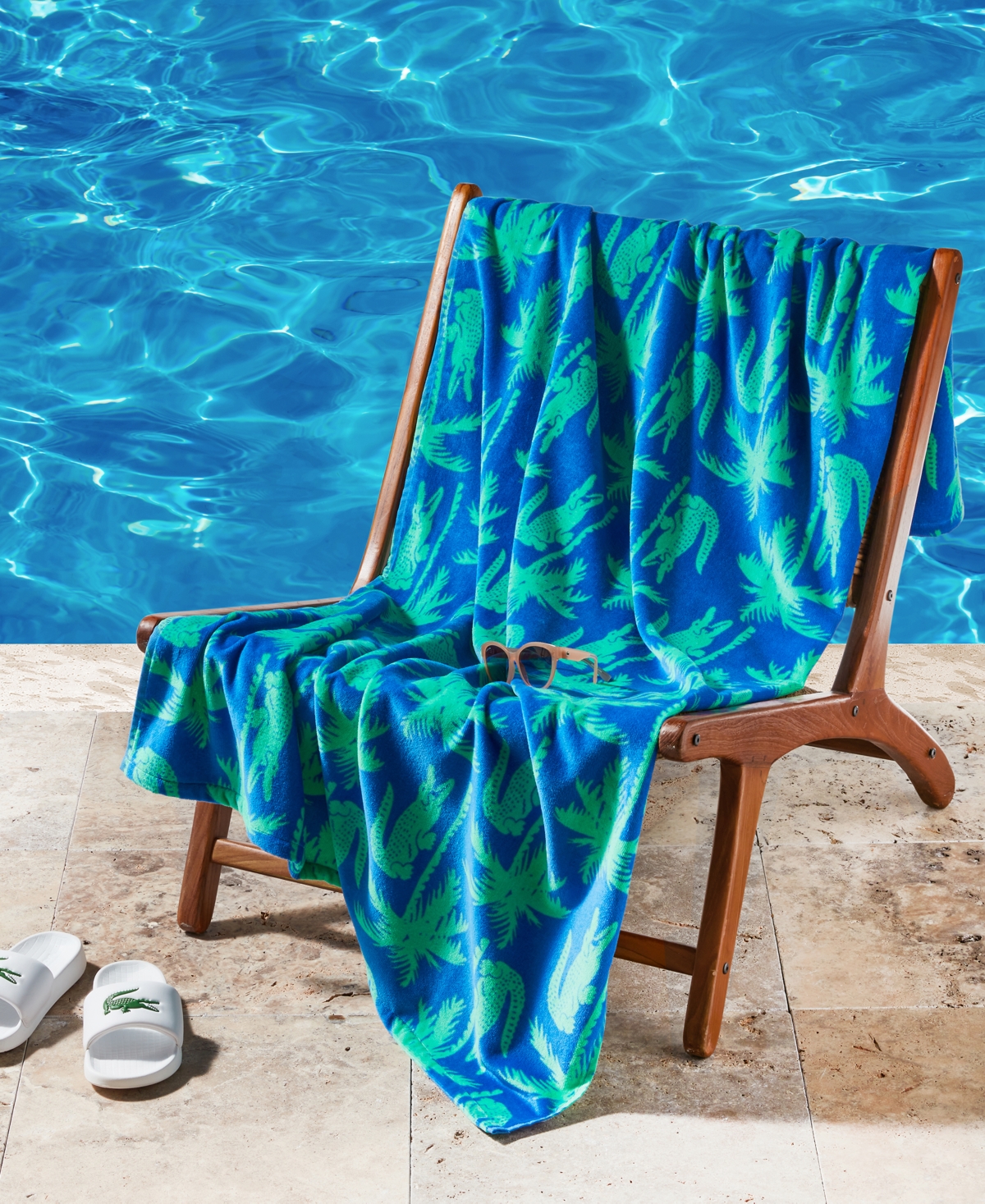 Click here for Lacoste All-Over Crocodile Palm Print Cotton Beach... prices