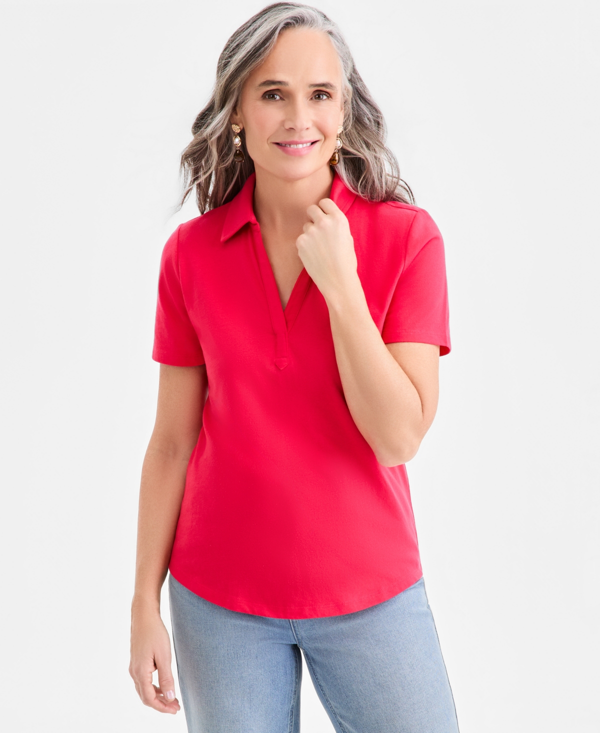 Click here for Style & Co Womens Short-Sleeve Knit Polo Shirt  Ex... prices