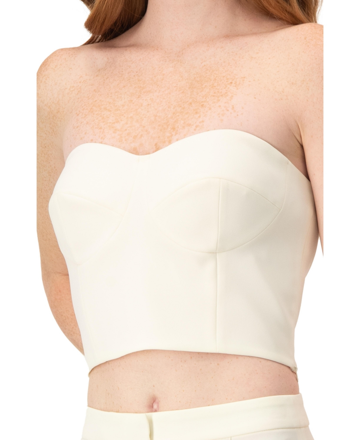 Click here for Ivonne Womens Solid Natural Tube Crop Top - Natura... prices