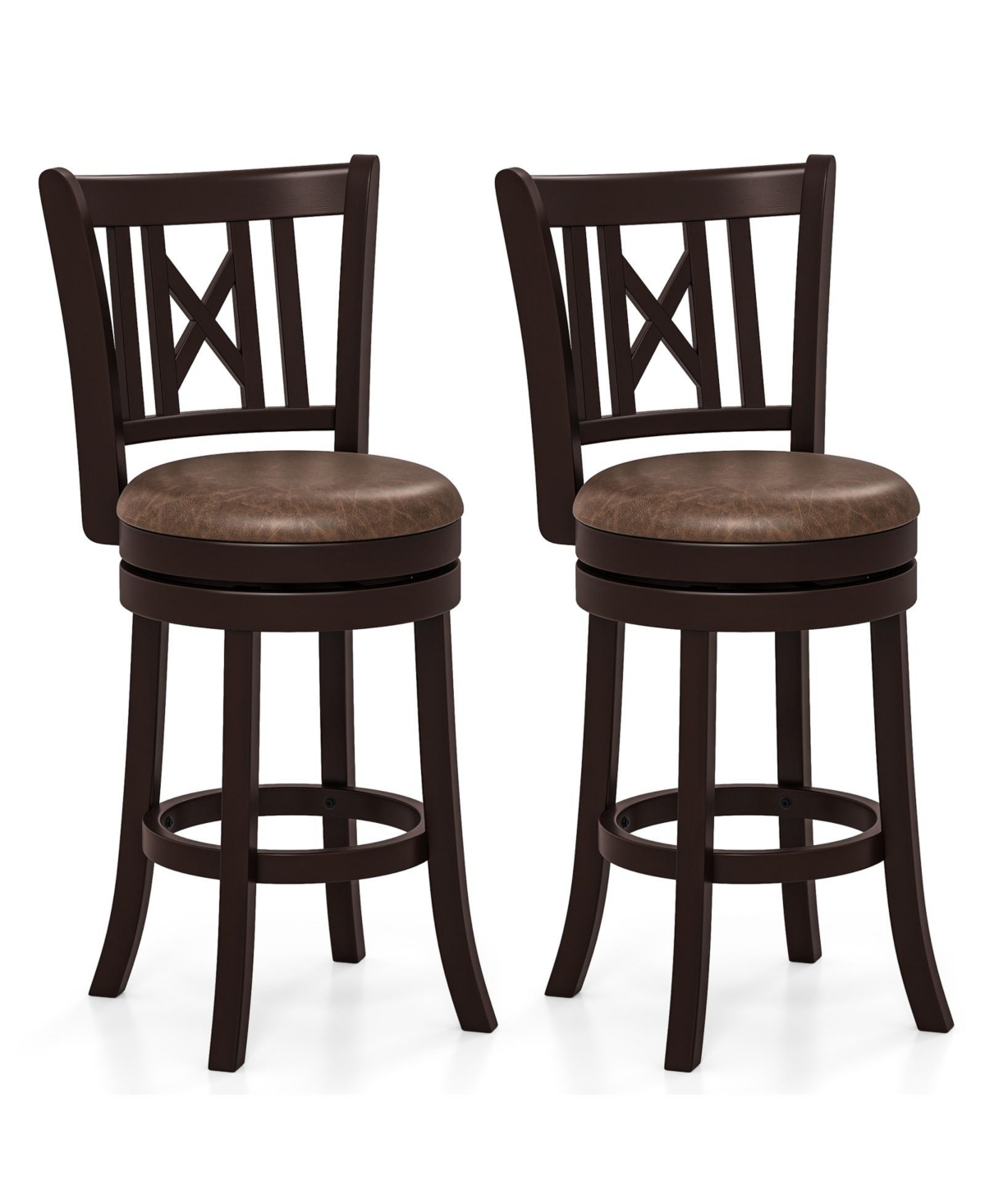 Click here for Gymax Set of 2 Bar Stools 26 Swivel Bar Chairs w/... prices