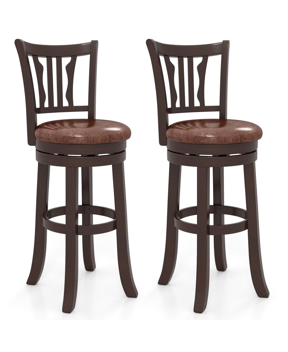 Click here for Gymax 30 Bar Height Swivel Bar Stools Set of 2 w/B... prices