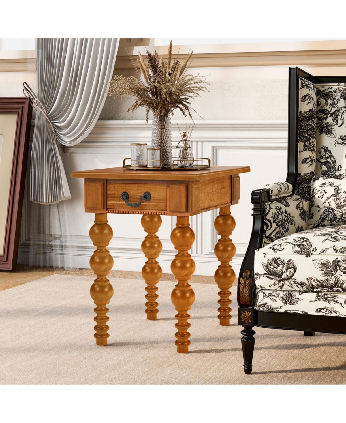 Click here for Streamdale Furniture Solid Wood End Table with Dra... prices