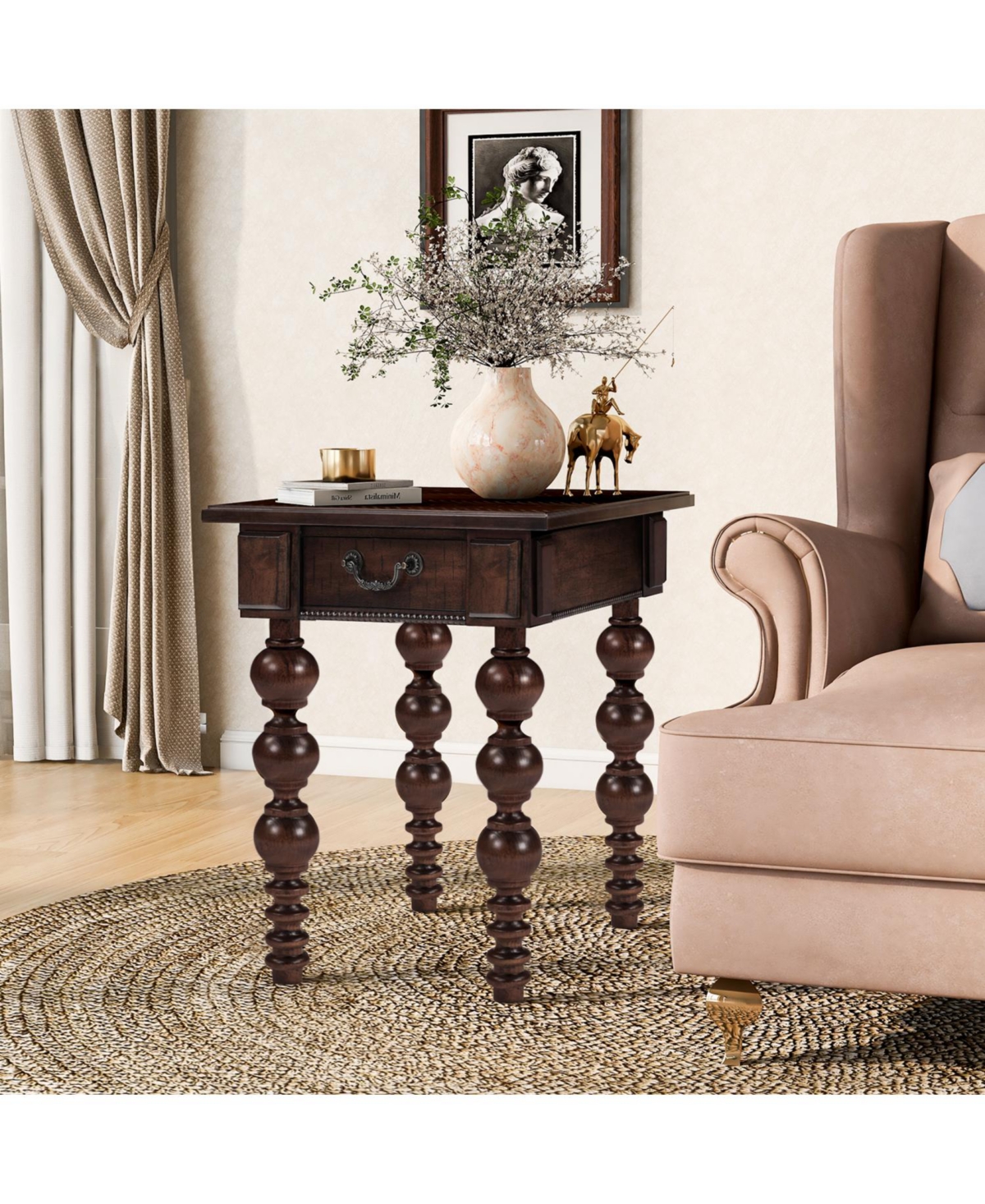 Click here for Streamdale Furniture Solid Wood End Table with Dra... prices