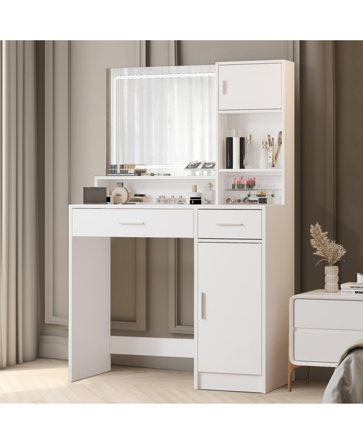 Click here for Streamdale Furniture Vanity Desk with Mirror  Led... prices