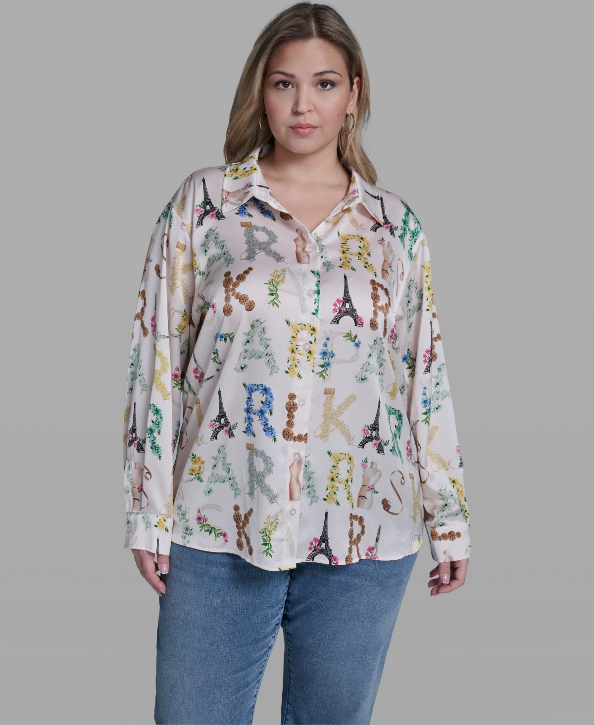 Click here for Karl Lagerfeld Paris Plus Size Allover Printed Shi... prices