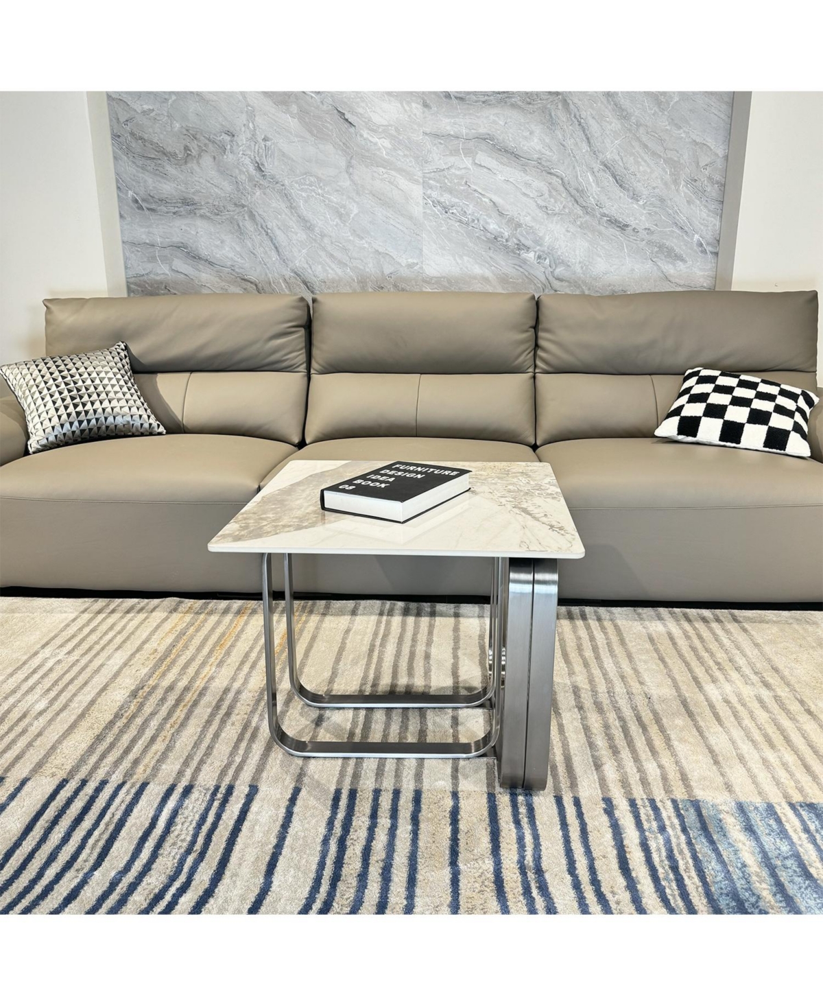 Click here for Streamdale Furniture Sintered Stone End Table Silv... prices