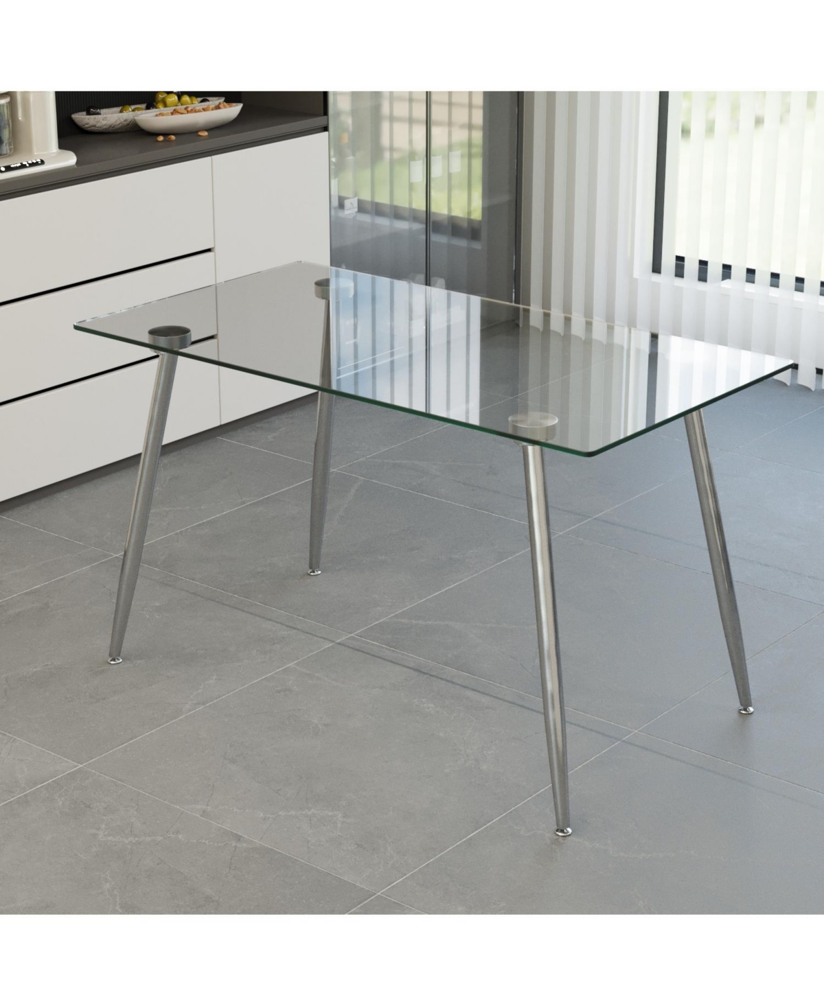 Click here for Streamdale Furniture Glass Dining Table with Silve... prices