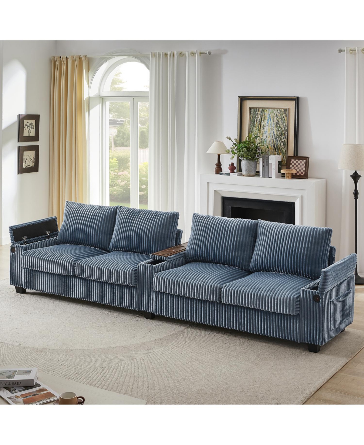 Click here for Streamdale Furniture Corduroy Sofa Couch 133"... prices