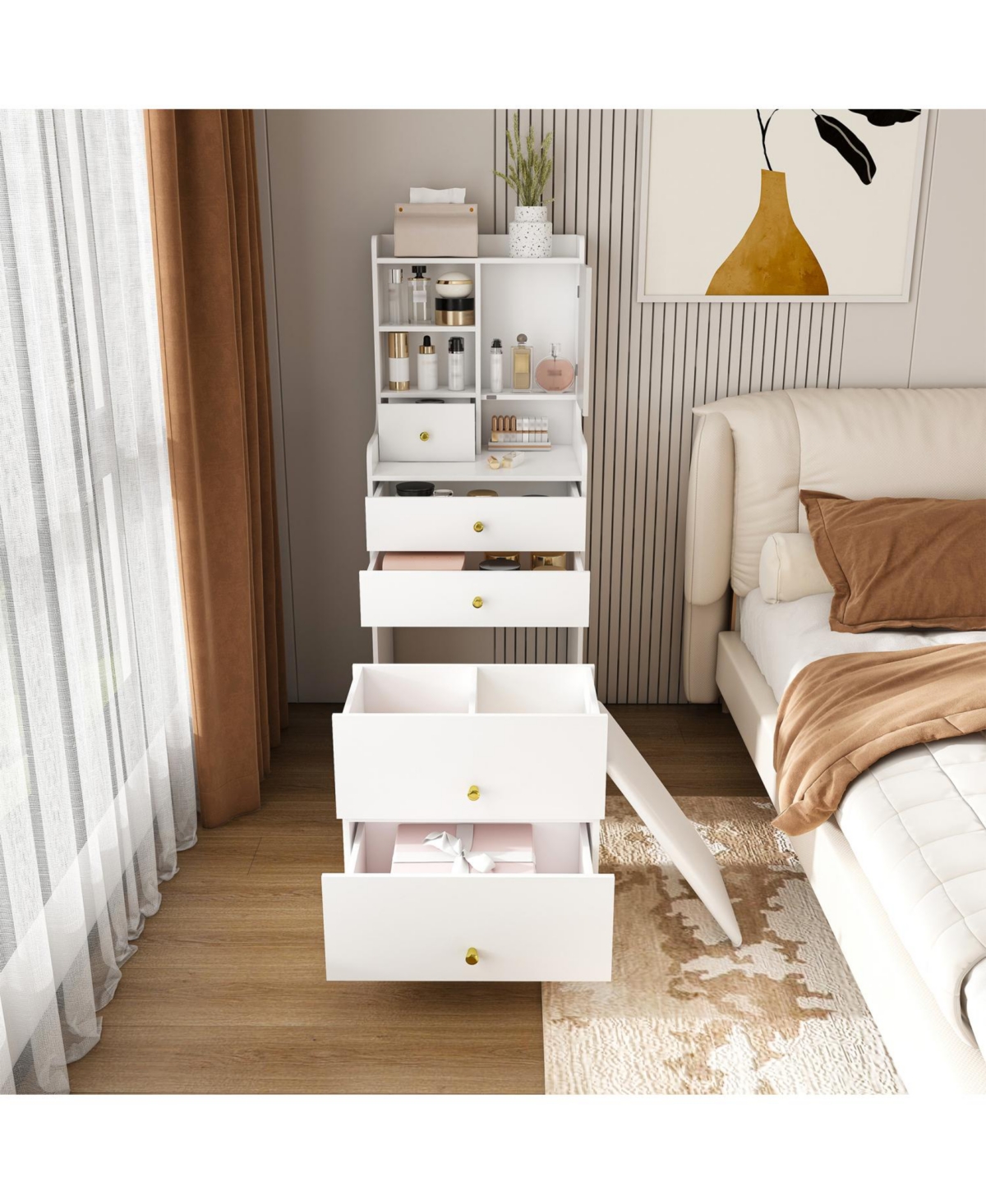 Click here for Streamdale Furniture Led Mirror Vanity Set - White prices