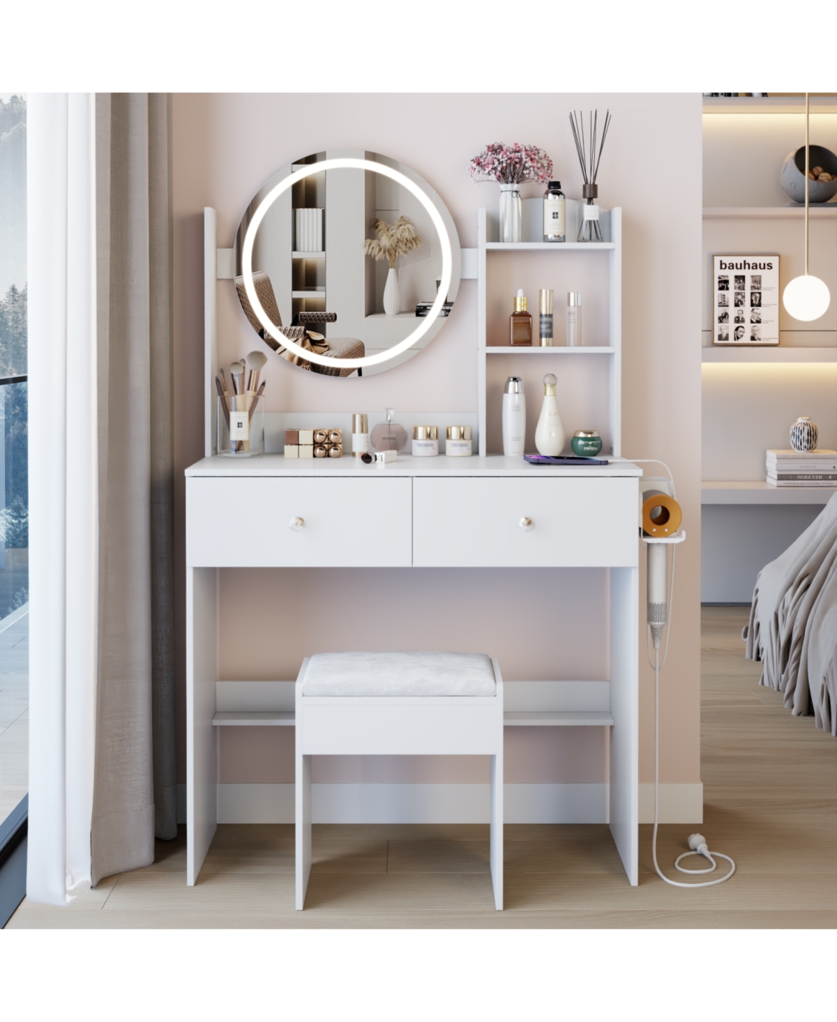 Click here for Streamdale Furniture 17" Led Vanity Table Set... prices