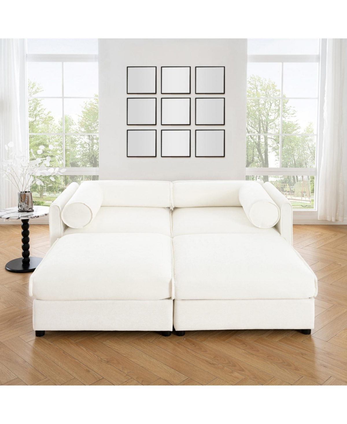 Click here for Streamdale Furniture White Chenille 2-Seater Sofa... prices