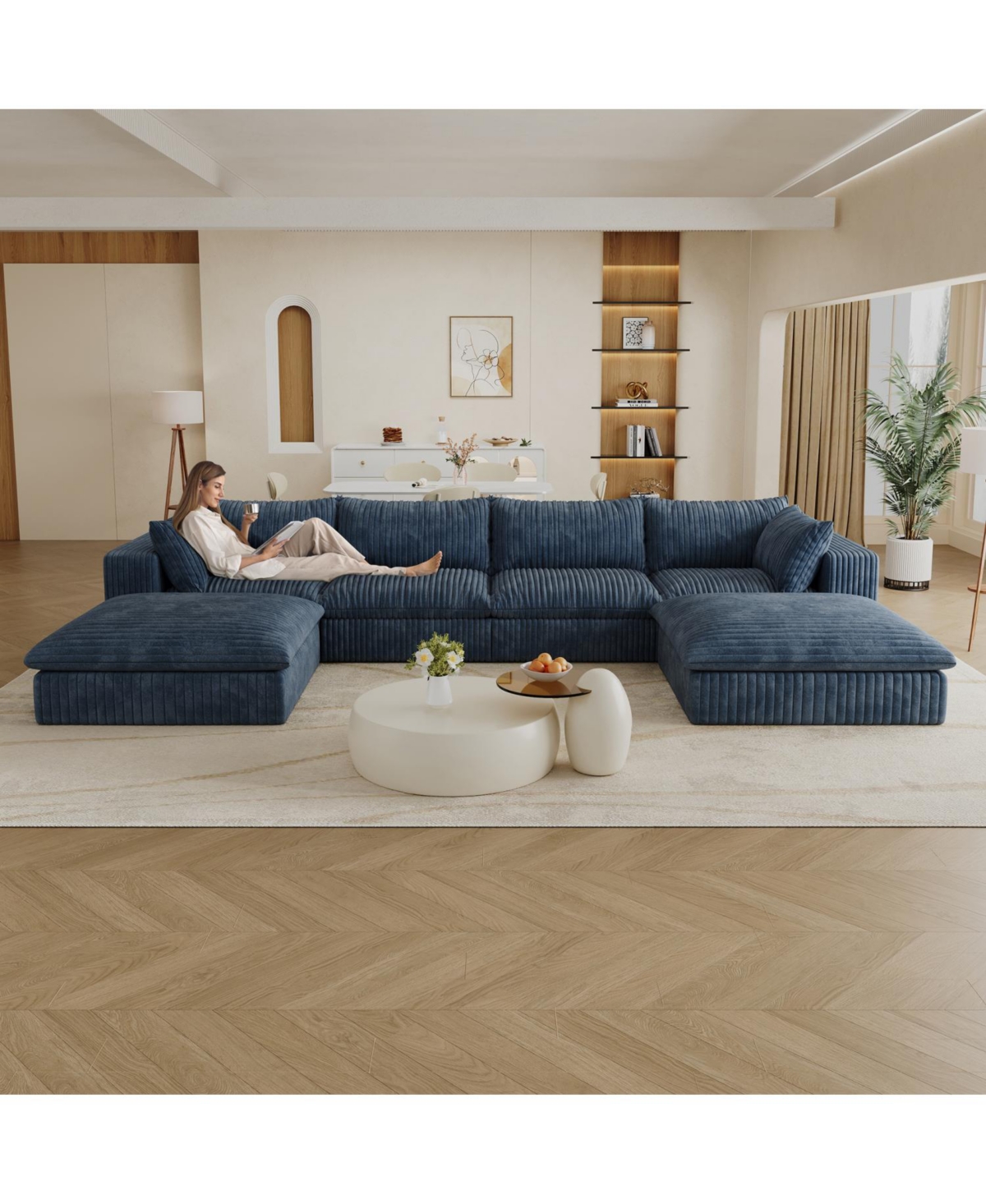 Click here for Streamdale Furniture Cloud Sofa Corduroy Deep Seat... prices