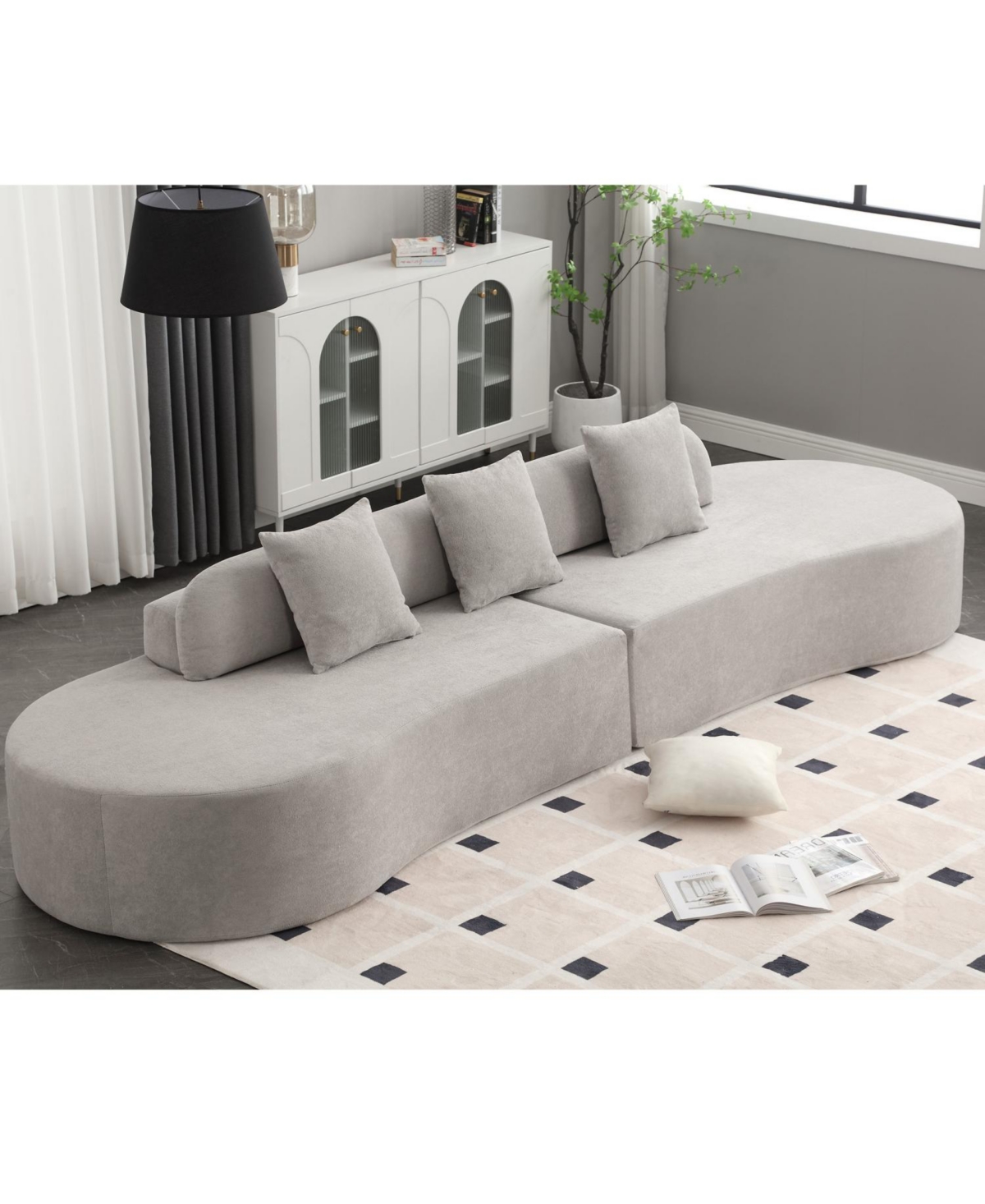 Click here for Streamdale Furniture Modern Curved Terrycloth Sofa... prices