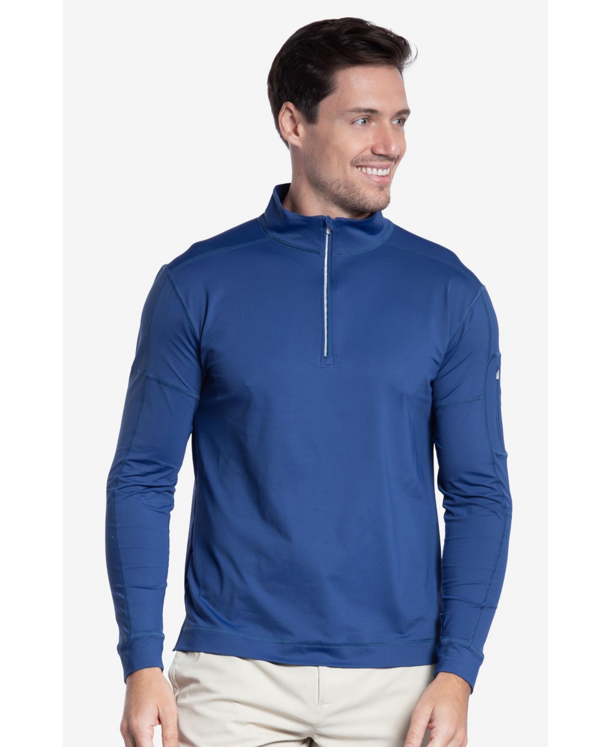 Click here for BloqUV Mens Upf 50+ Sun Protective Mock Zip Top prices