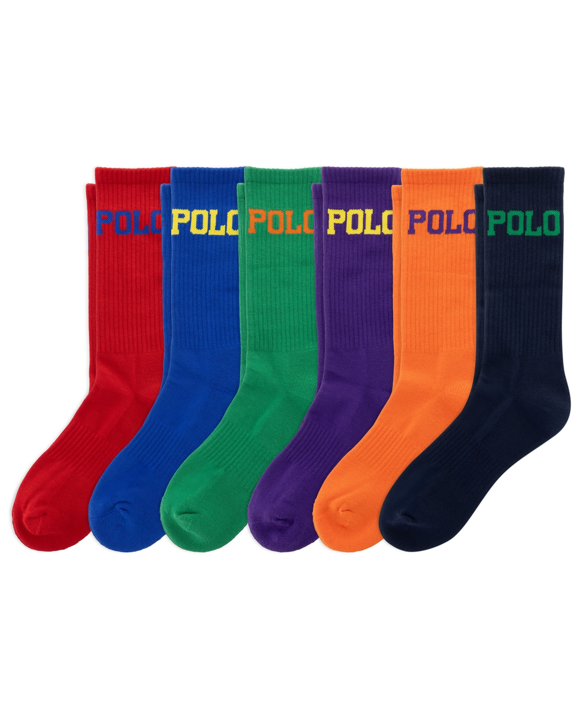 Click here for Polo Ralph Lauren Mens Color Logo Crew Socks  6-Pa... prices