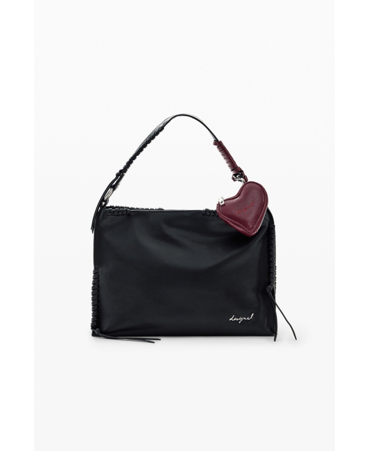 Click here for Desigual Womens Medium bag with heart charm - Blac... prices