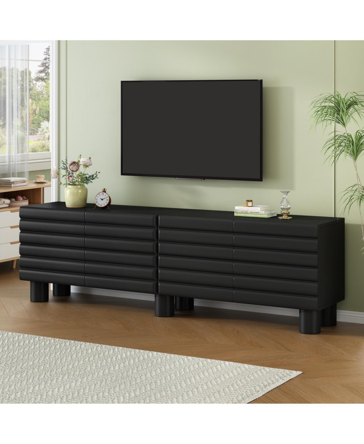 Click here for Streamdale Furniture Cream Tv Stand Console - 75 T... prices