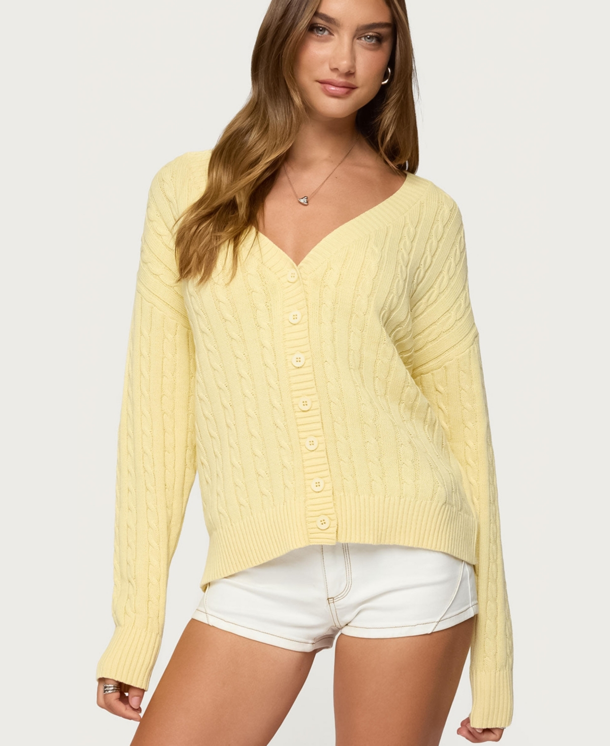 Click here for Edikted Womens Francine Oversized V Neck Cardigan... prices