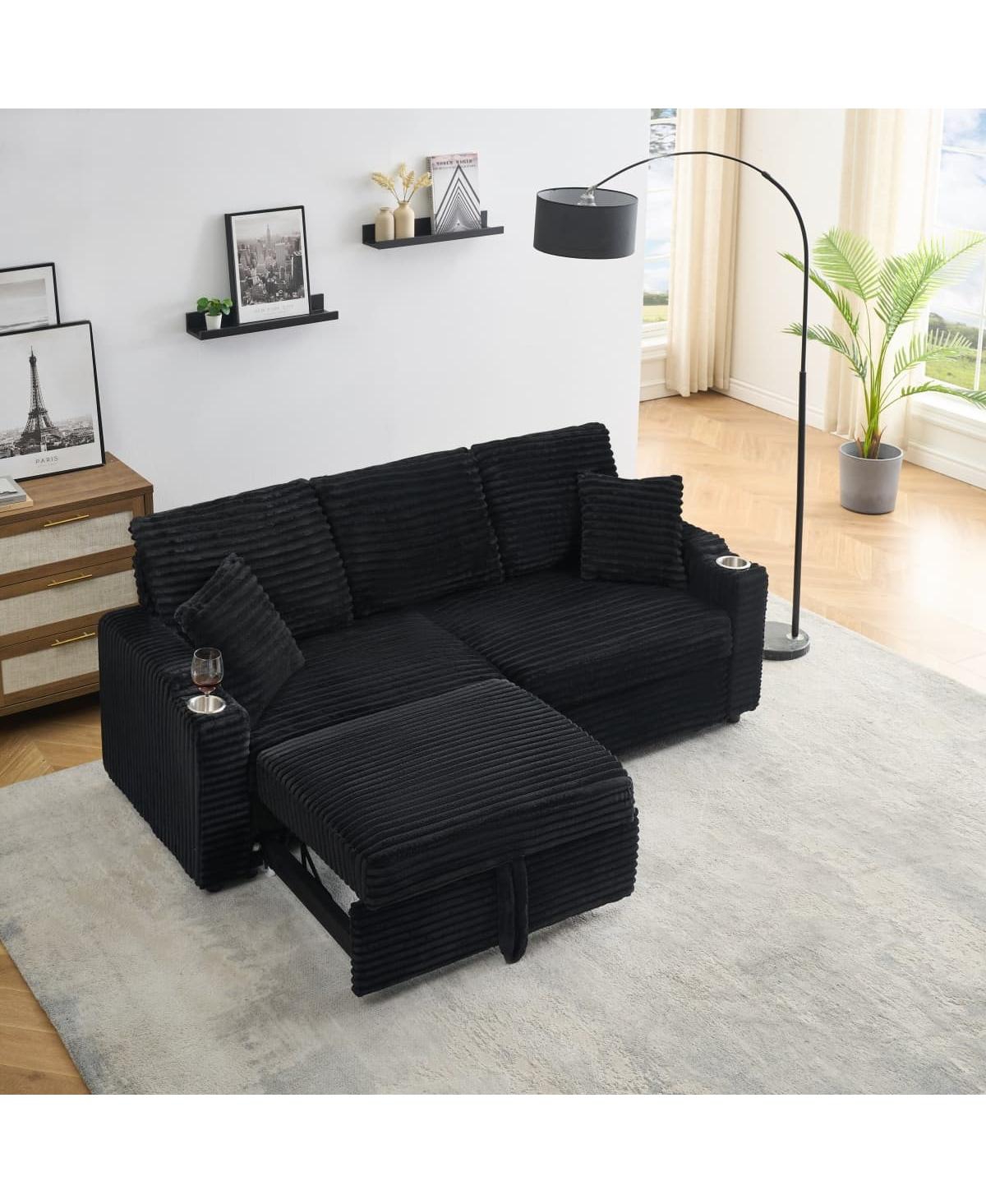 Click here for Maison Boucle 80" Pull-Out Corduroy Sleeper S... prices