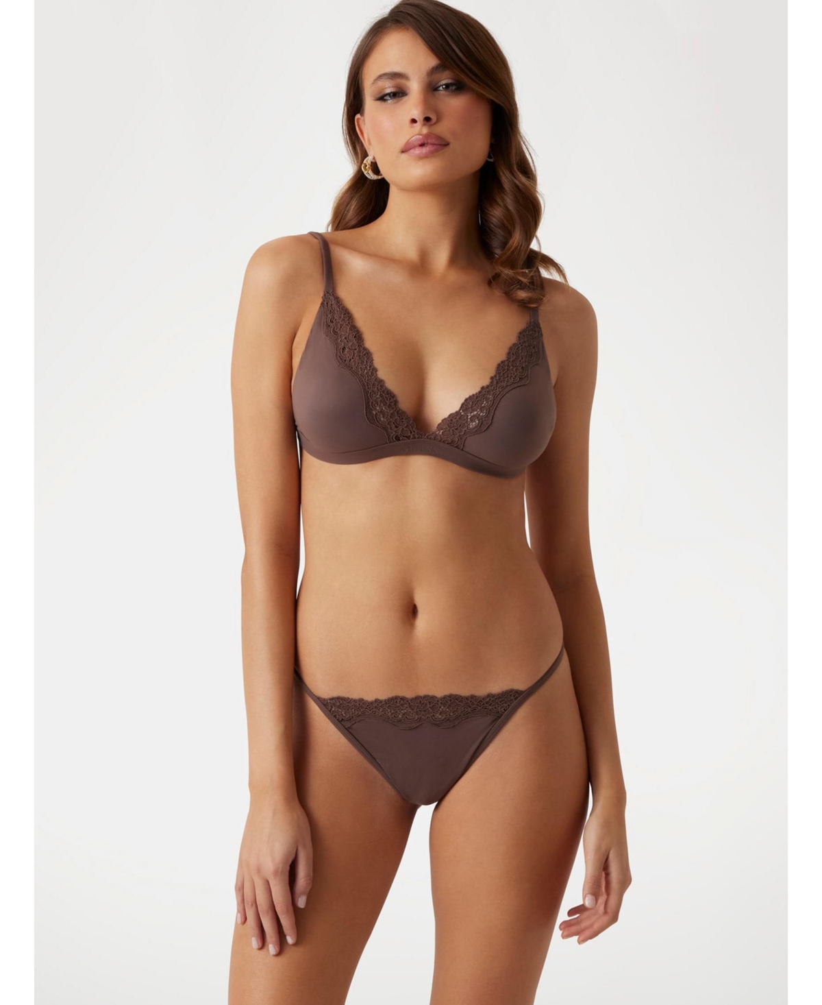 Click here for Guess Womens Eveline Triangle Bra - Brown bag prices