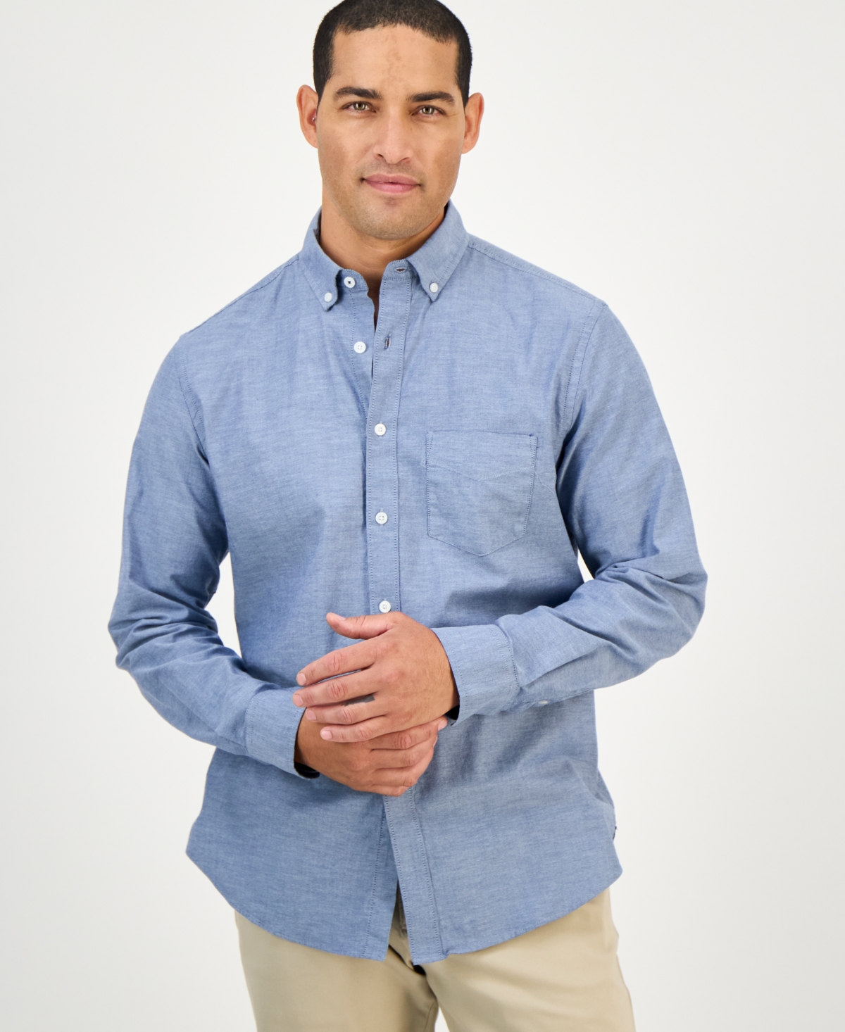 Click here for Club Room Mens Solid Stretch Oxford Cotton Shirt... prices