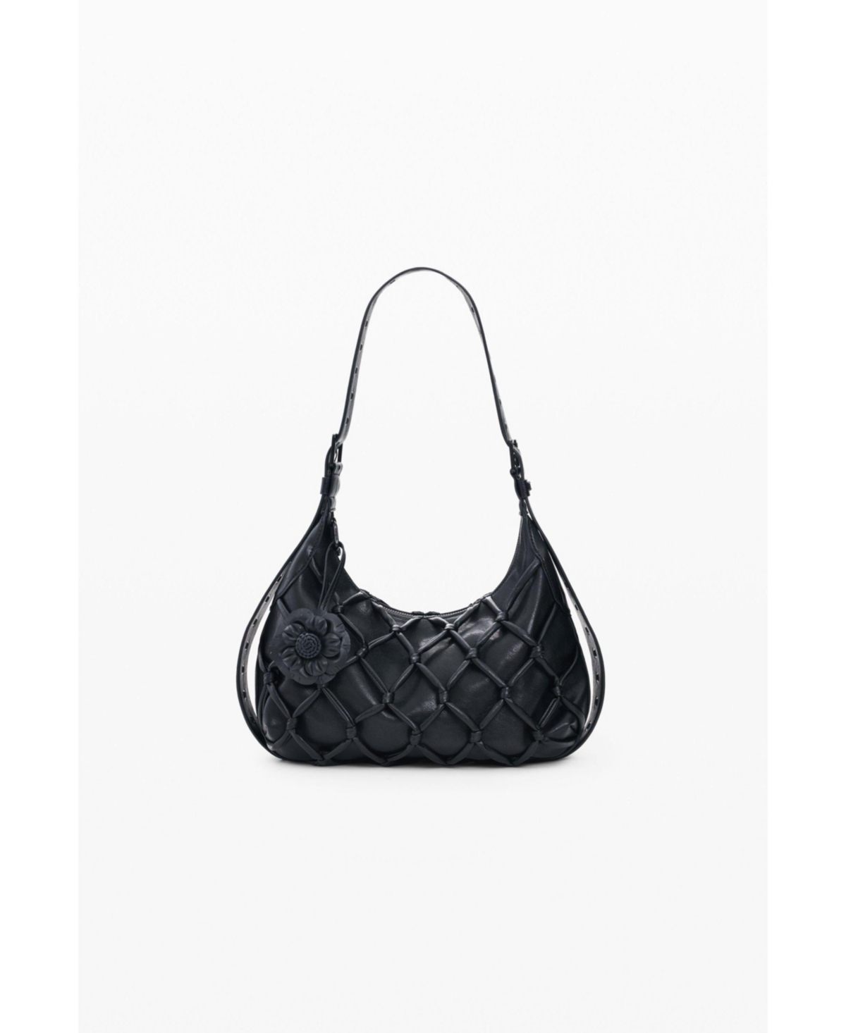 Click here for Desigual Womens Small bag flower net - Black prices