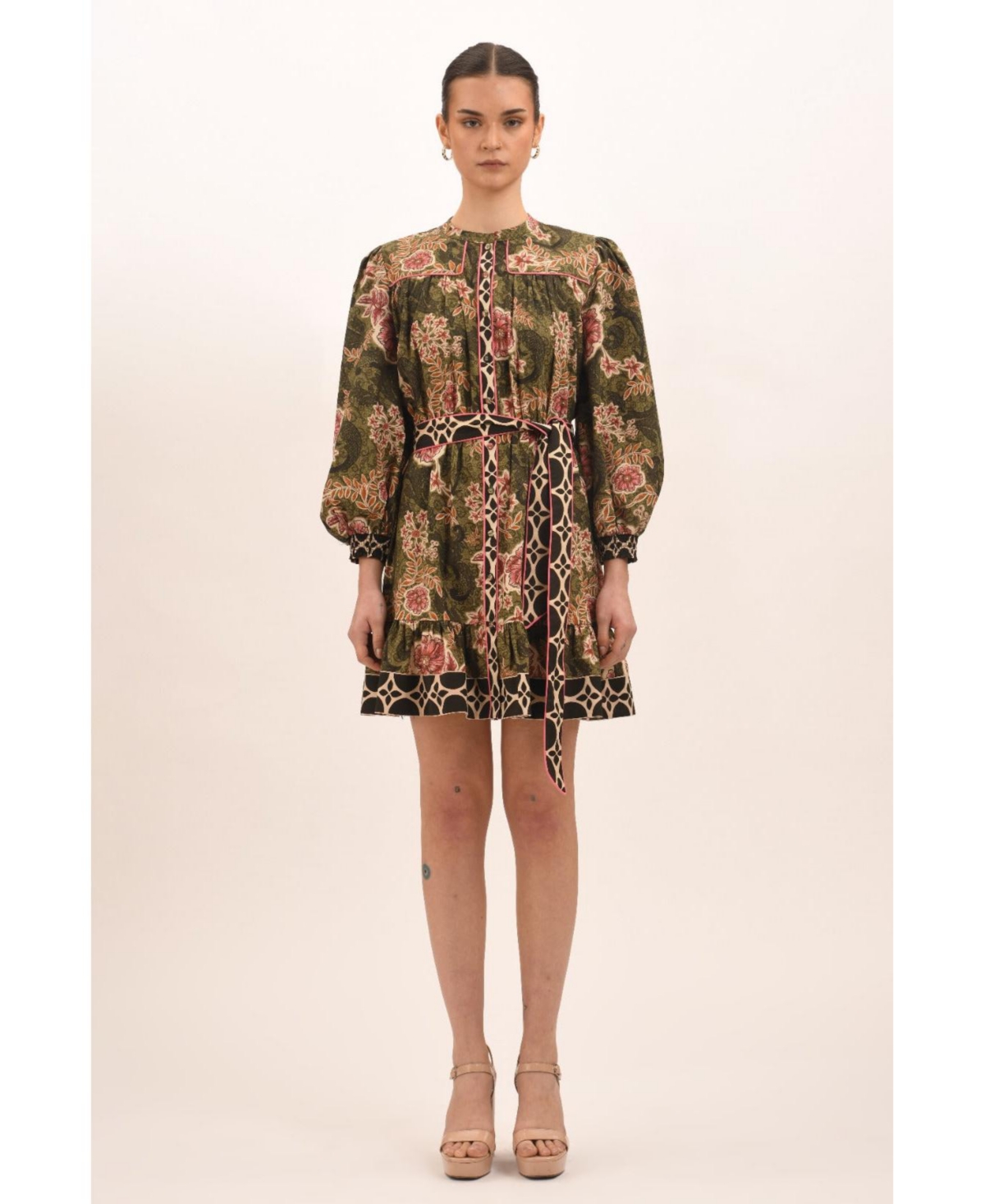 Click here for Celina Moon Womens Rosette Mini Dress - Green with... prices