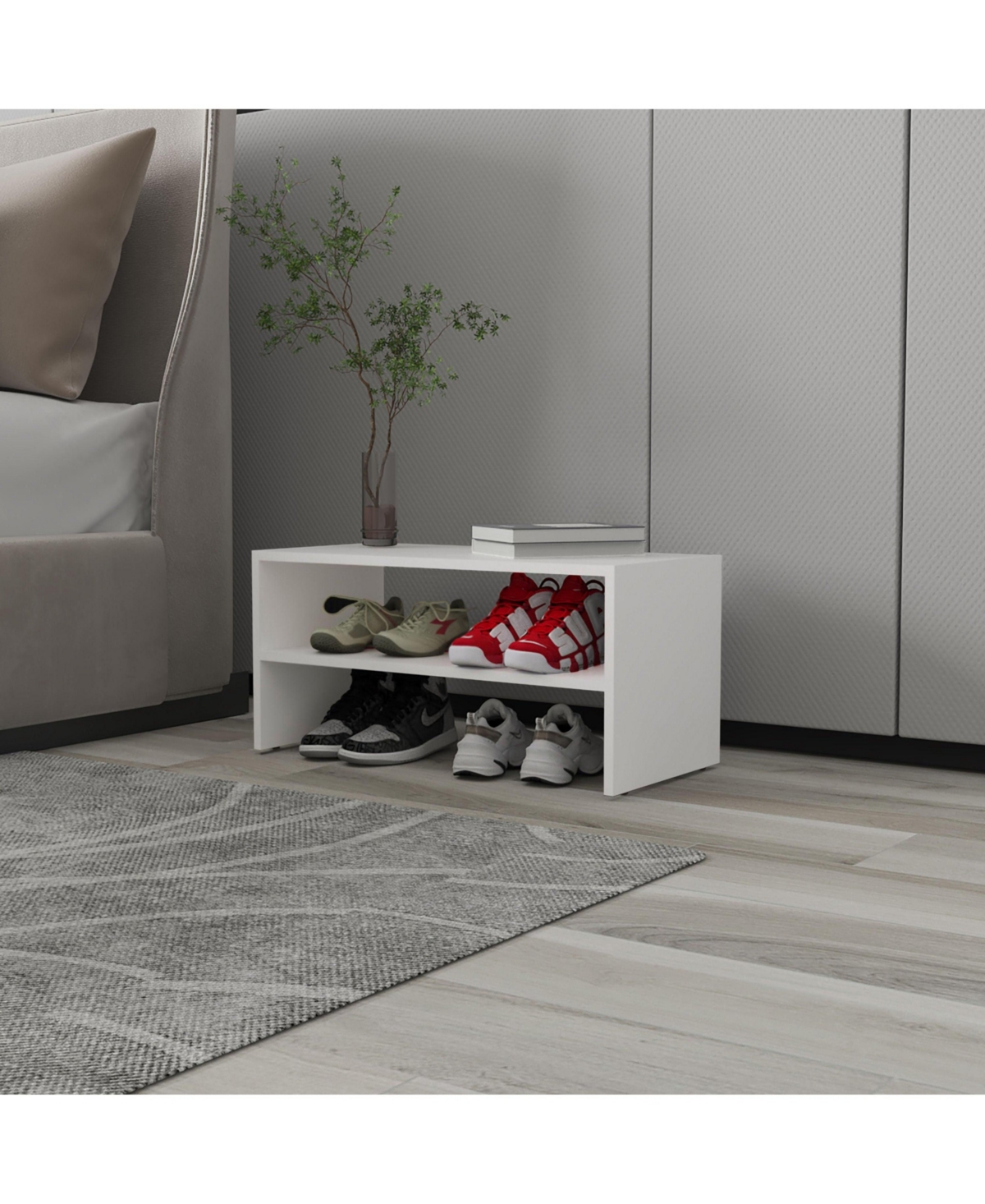 Click here for Fm Furniture Shoe Rack  2 Open Shelves  Low Horizo... prices