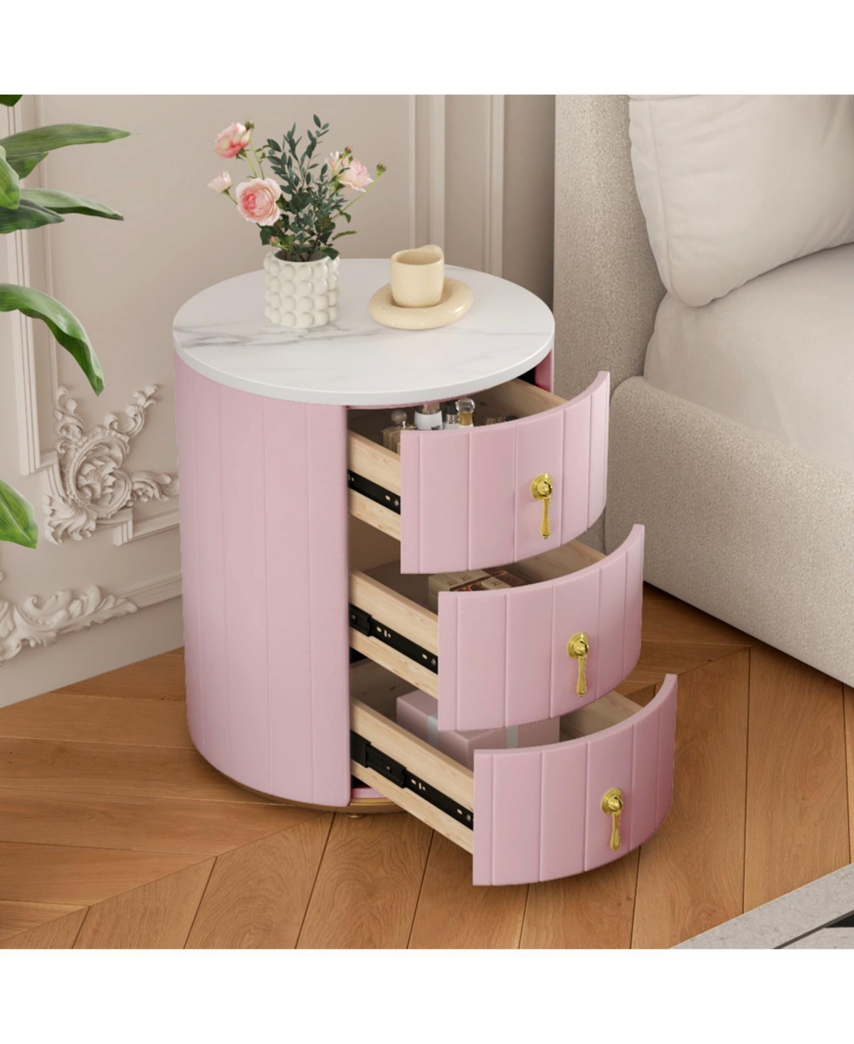 Click here for Streamdale Furniture Upholstered 3-Drawer Nightsta... prices