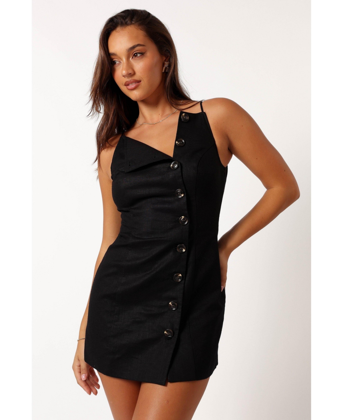 Click here for Petal and Pup Womens Allegra Linen Mini Dress - Bl... prices