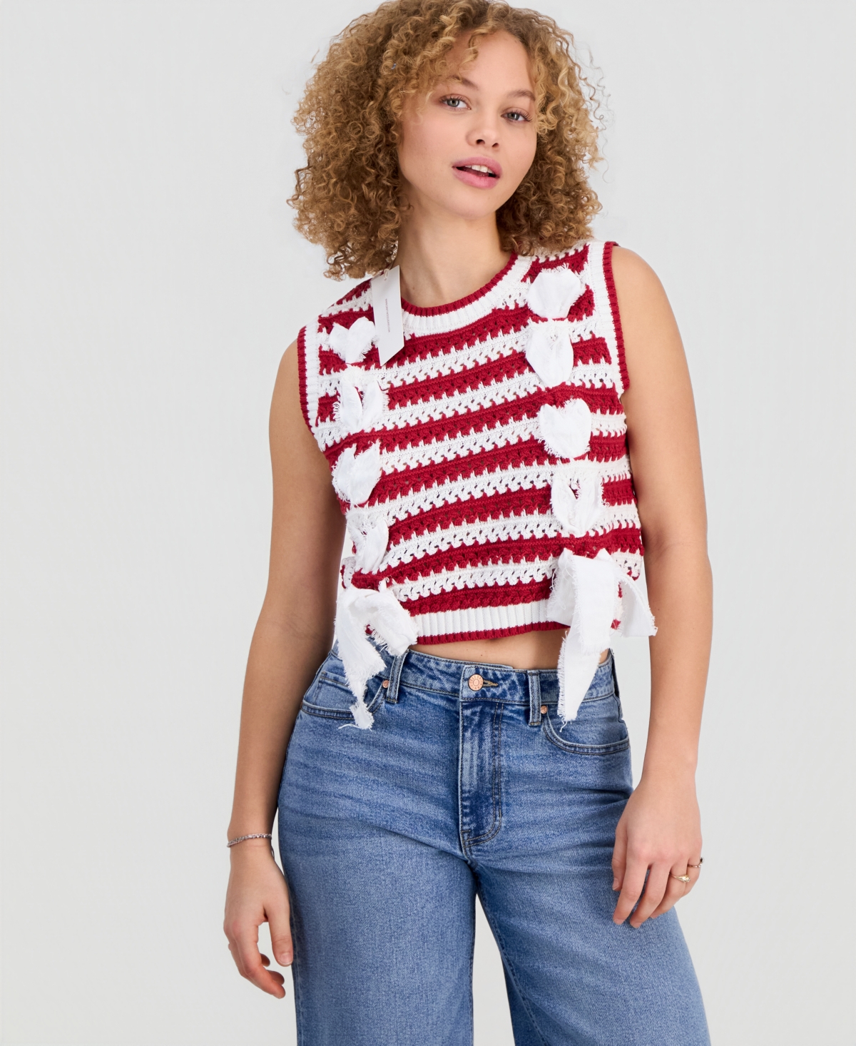 Click here for Driftwood Womens Lacey Cotton Knit Tank Top - Whit... prices