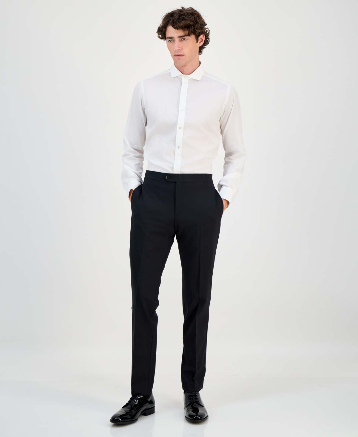 Click here for Bar Iii Mens Slim-Fit Faille-Trim Tuxedo Pants  Cr... prices