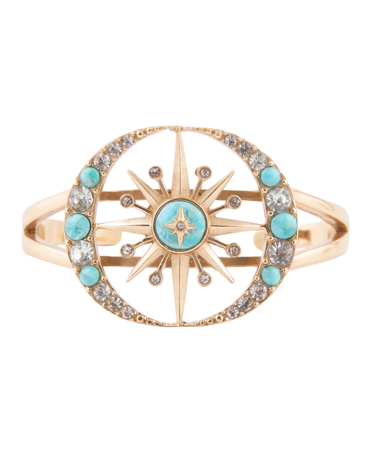 Click here for Barse Celestial Blue Turquoise Golden Cuff Bracele... prices