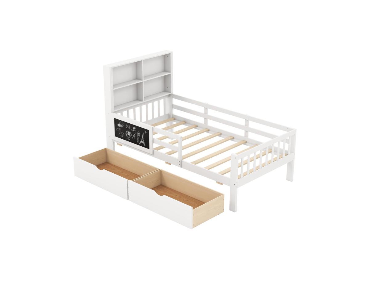 Click here for Slickblue Wooden Built-In Bookcase  2 Storage Draw... prices