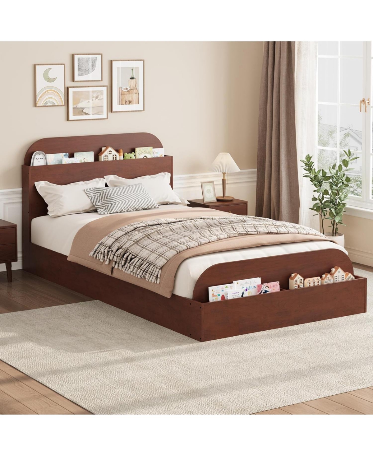 Click here for gaomon Twin Size Kids Bed Frame with Storage Headb... prices