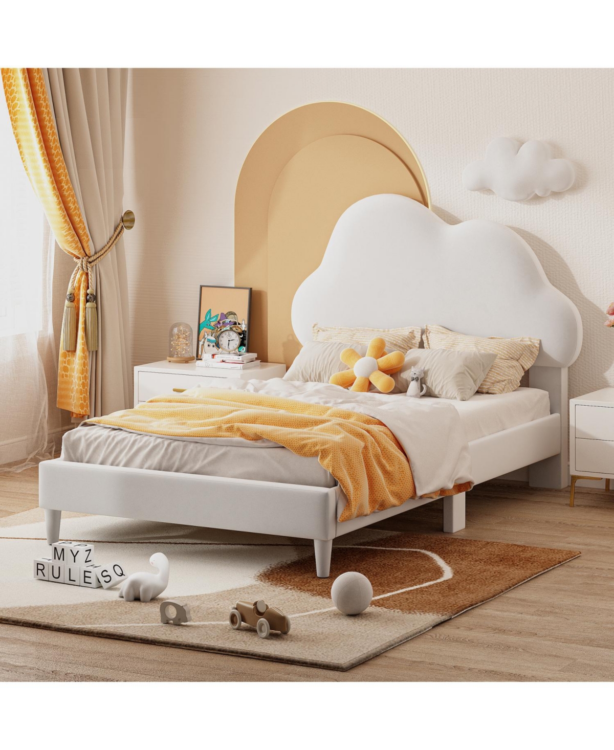 Click here for Streamdale Furniture Cloud-Shape Velvet Bed with H... prices
