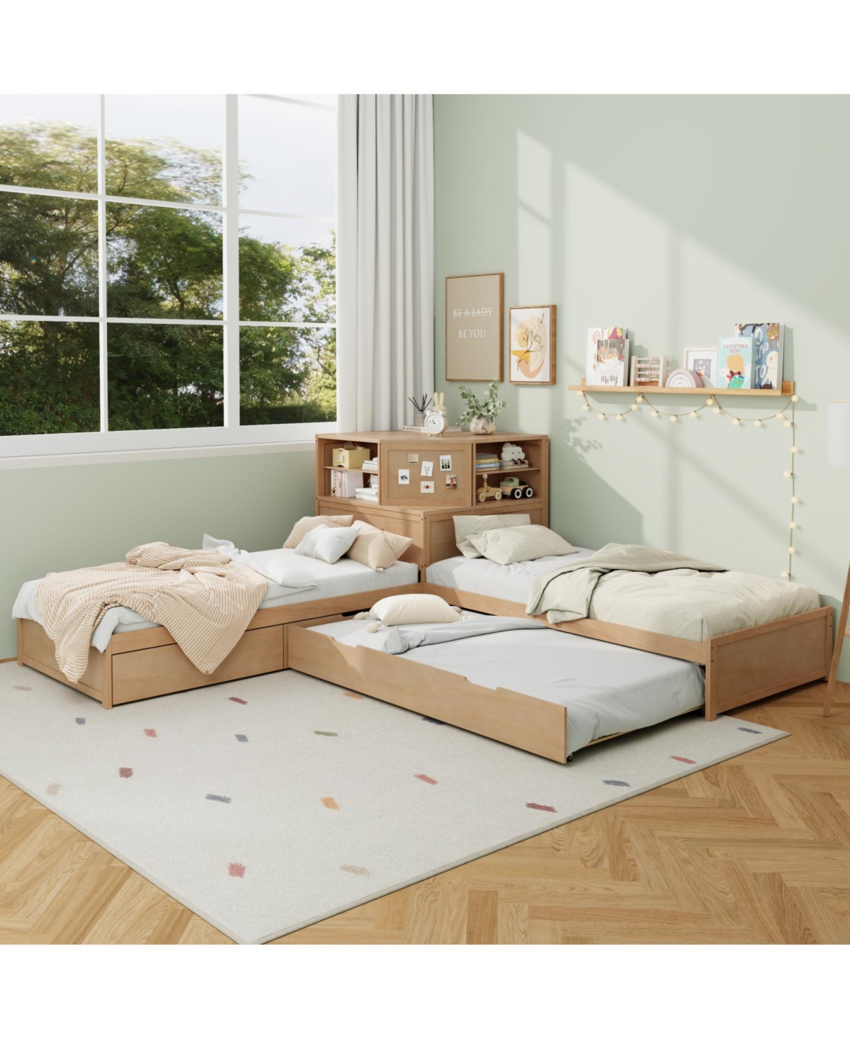 Click here for Streamdale Furniture L-Shaped Twin Bed Frame with... prices