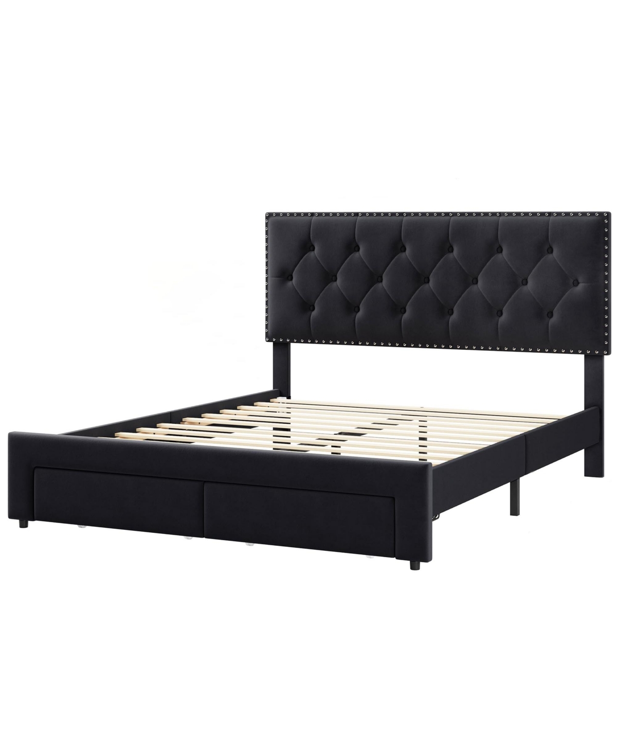 Click here for gaomon King Size Bed Frame with 2 Storage Drawers prices