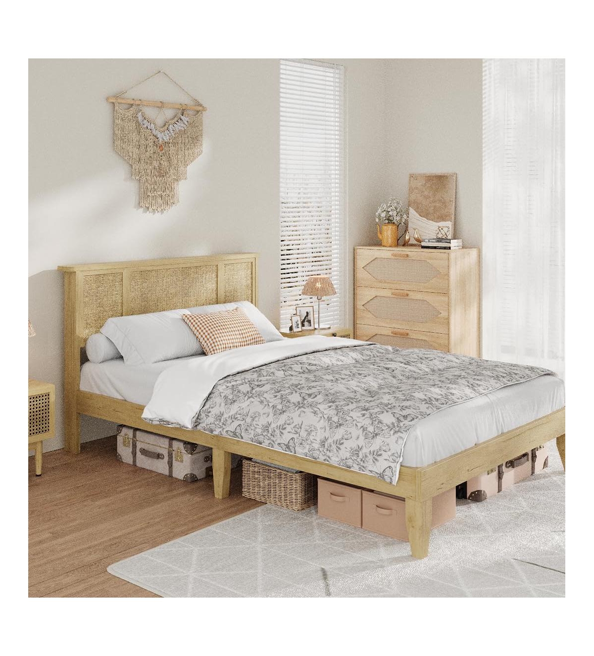 Click here for Gaomon Full Bed Frame with Headboard  Sturdy Woode... prices