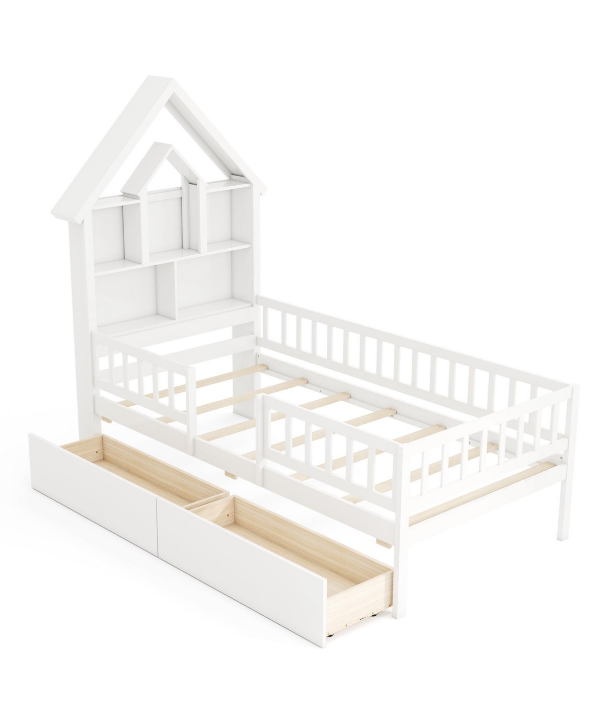Click here for Gymax Twin Size House Bed w/ 2 Drawers Kids Montes... prices