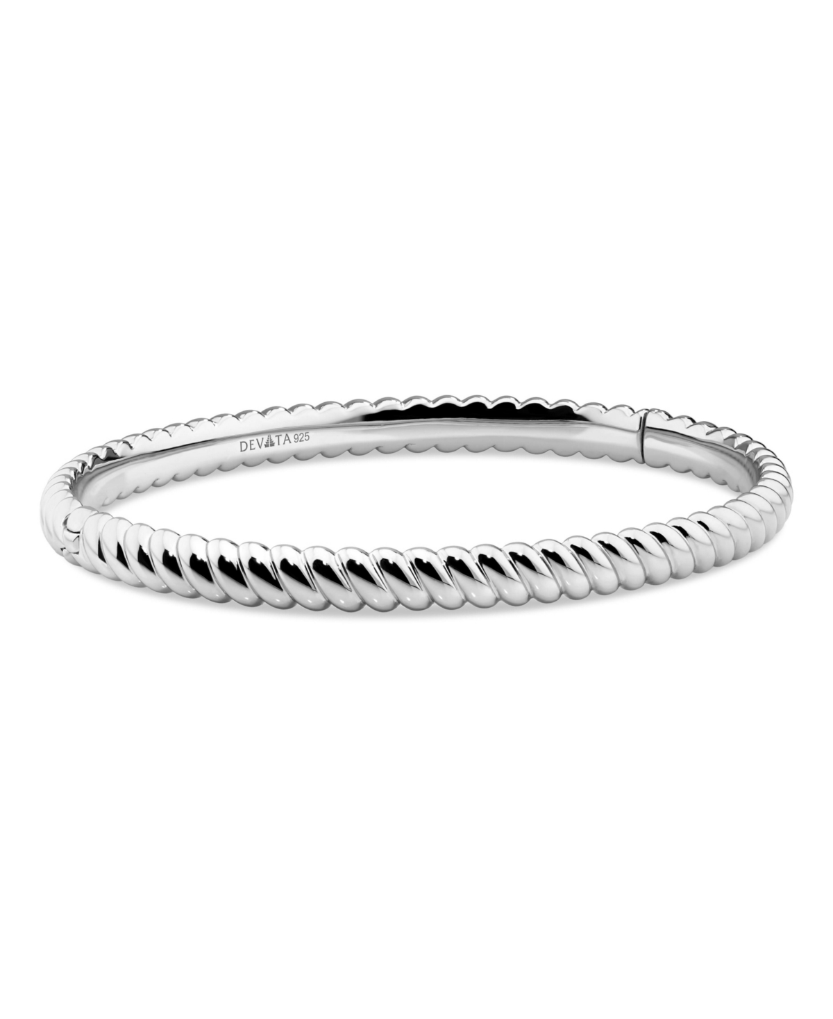 Click here for Devata Twisted Rope Bangle Bracelet in Rhodium Pla... prices
