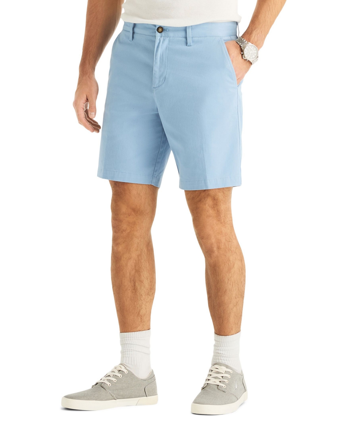 Click here for Nautica Classic-Fit 8.5 Stretch Chino Flat-Front D... prices