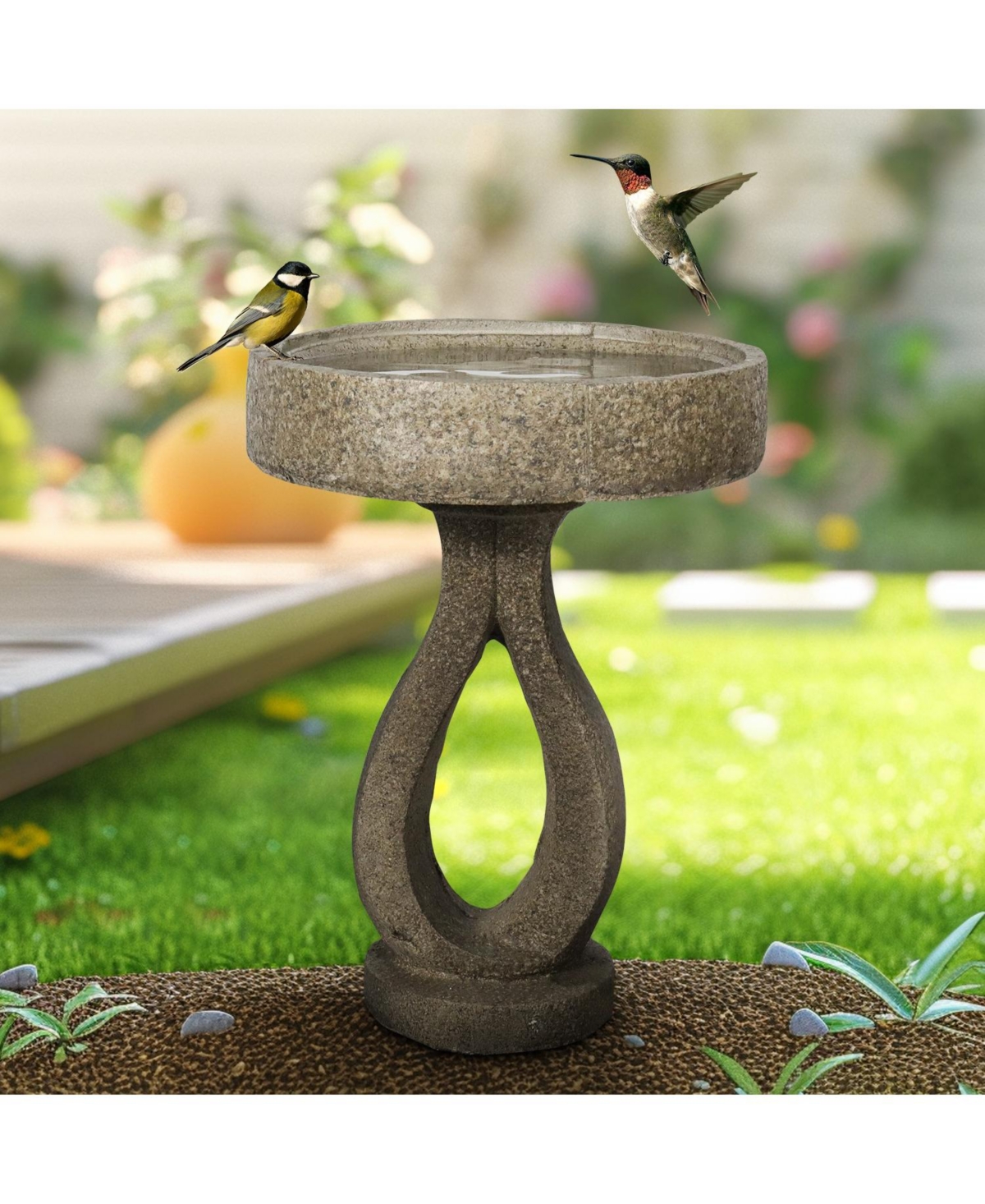 Click here for SunJet 21.8” Concrete Birdbath – Mod... prices